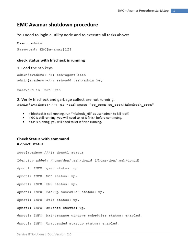 Emc Avamar Power On and Shutdown v2 | PDF | Secure Shell | System Software