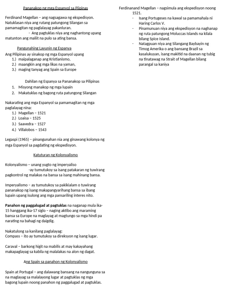 AP - Pananakop NG Mga Espanyol Sa Piipinas | PDF