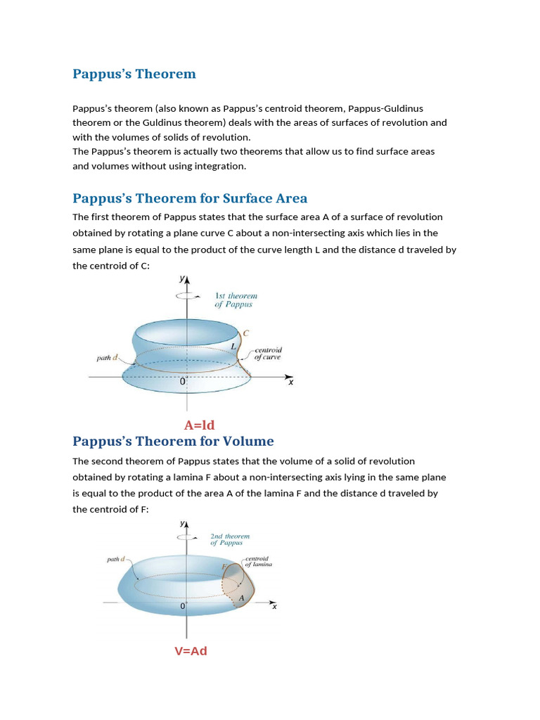 4.Pappus' theorem definition | PDF