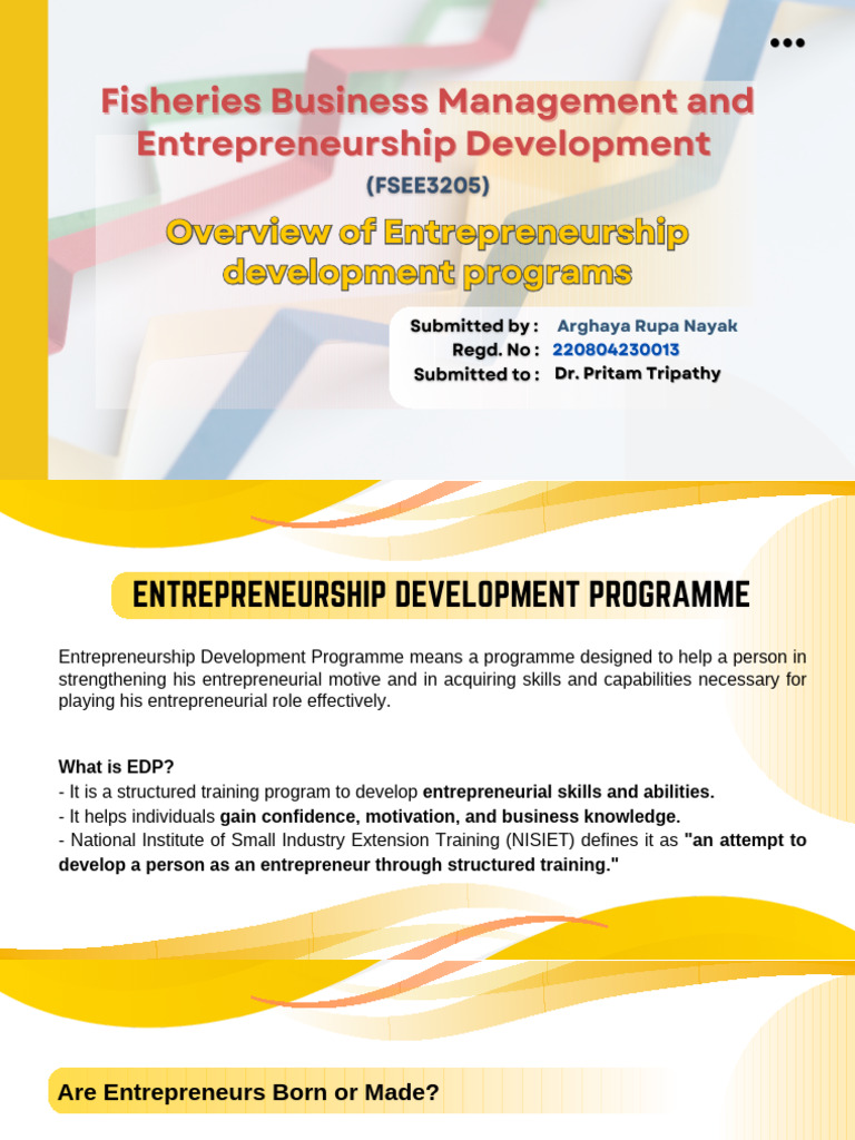 Entrepreneurship Development Programs Arghya Rupa | PDF ...