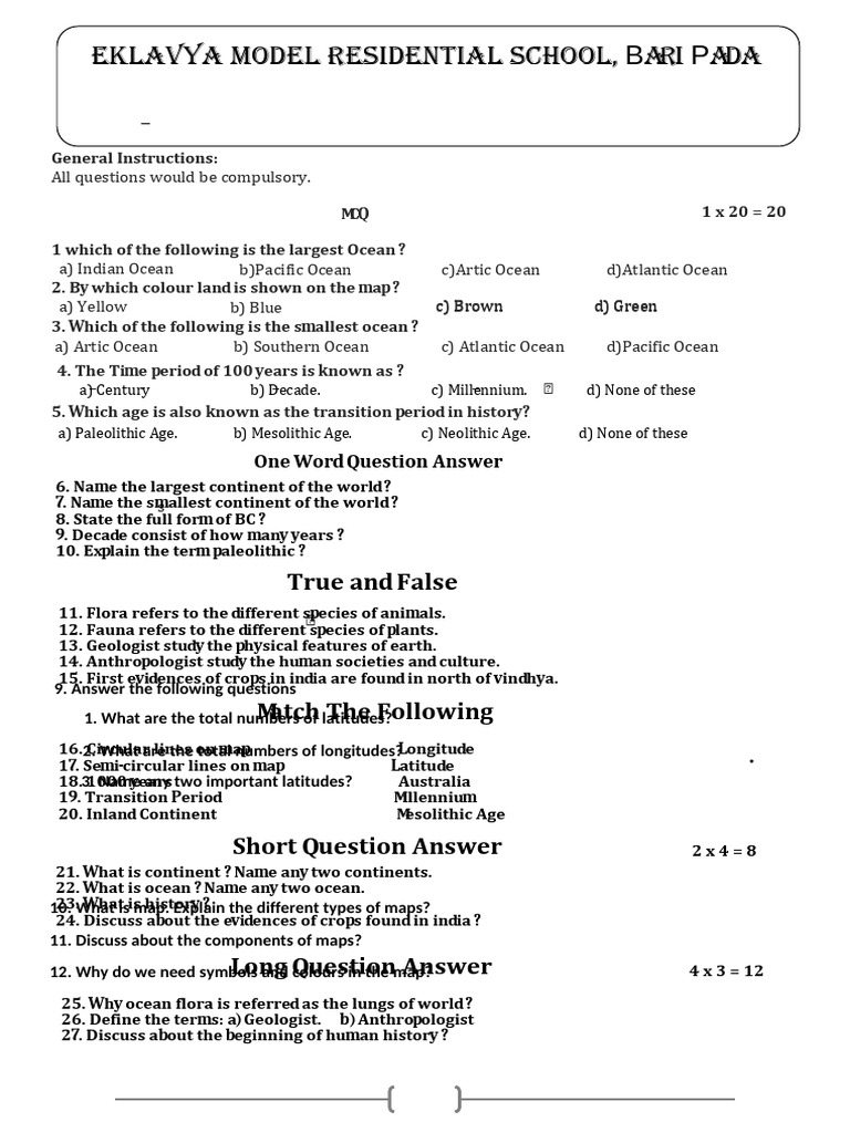 Grade 6 SST | PDF | Continent | Earth Sciences