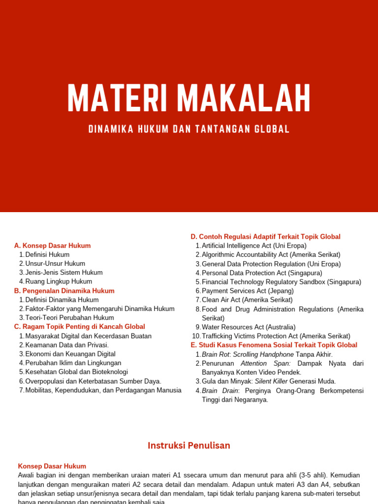 Daftar Isi Materi PIH_20250226_113124_0000 | PDF