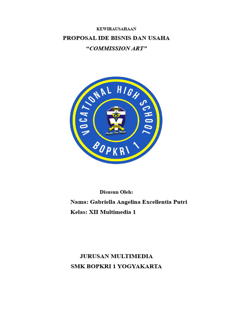 Proposal Ide Bisnis & Usaha "Commission Art" | PDF