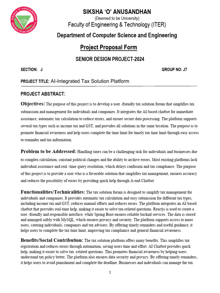 AI Tax Solution Platform Proposal | PDF | Taxes | Artificial Intelligence