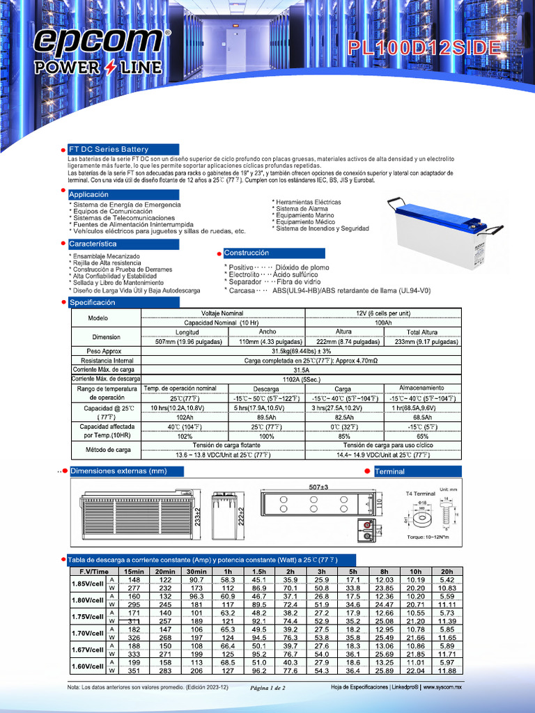 FT100-1 (DEEP CYCLE) - Compressed | PDF