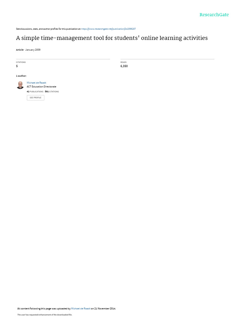 A Simple Time-Management Tool For Students Online | PDF