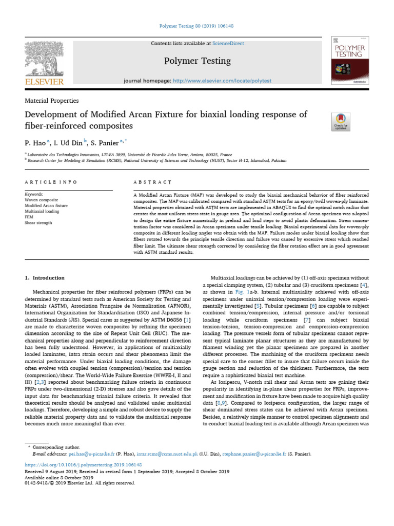 Development of Modified Arcan Fixture For Biaxial Loading Response of ...