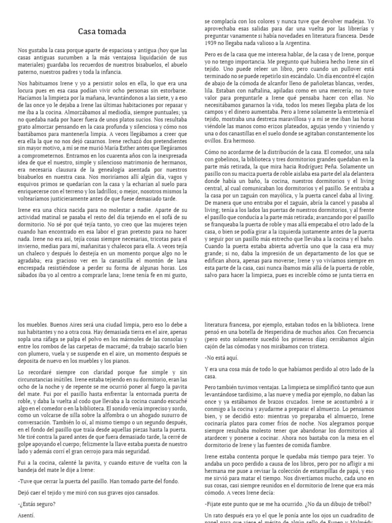 Casa Tomada | PDF | Inicio | Habitación