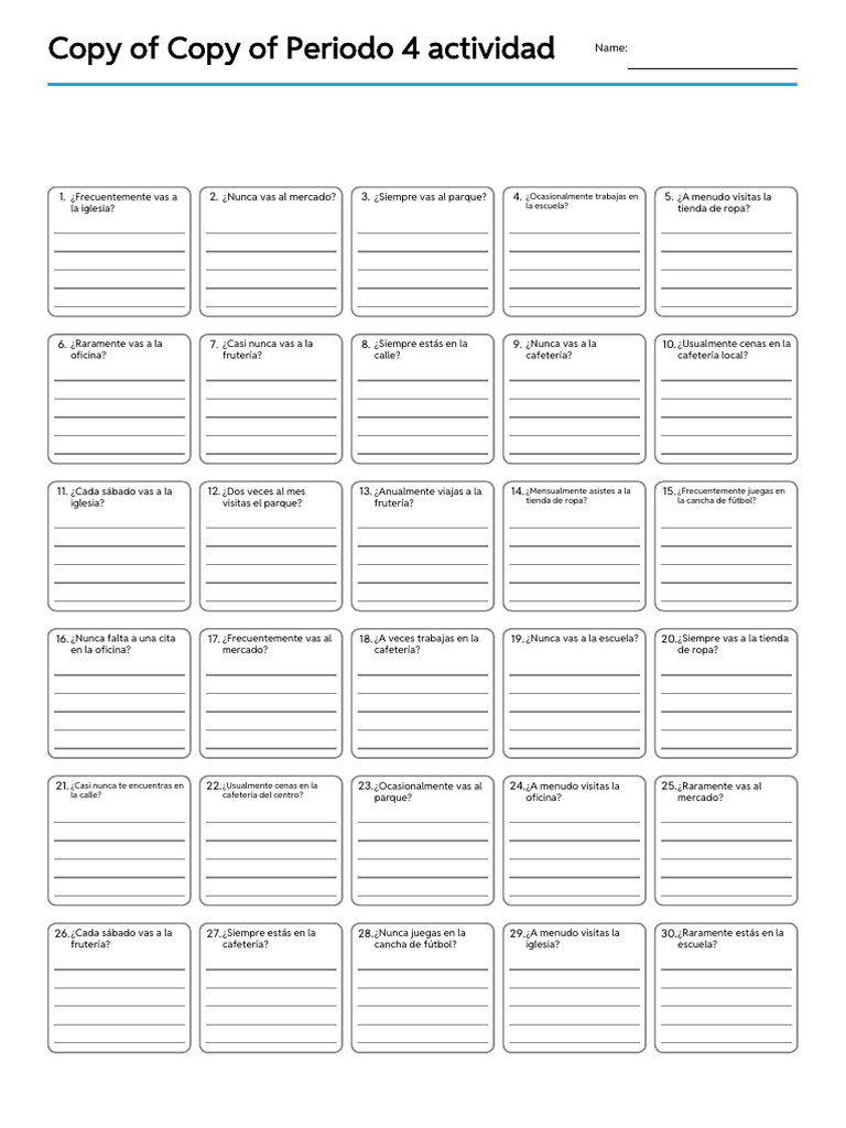 Copy of Periodo 4 Actividad Writing Frame | PDF