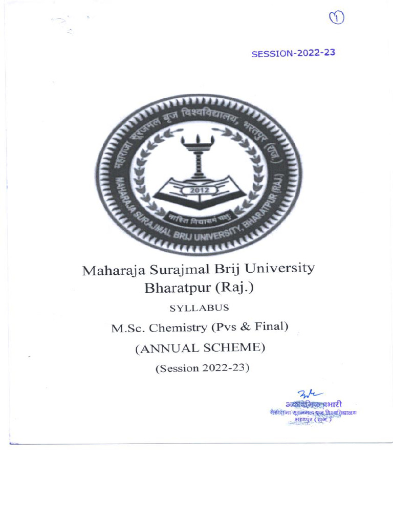 MSc Chemistry (Pvs & Final) | PDF