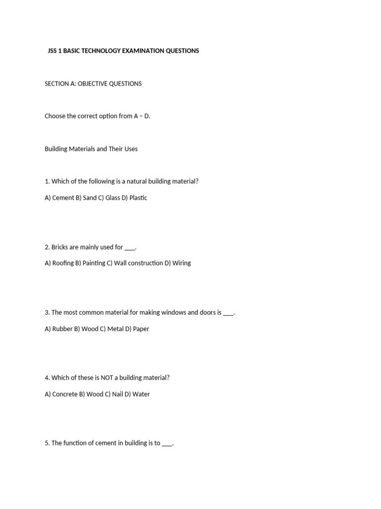 JSS 1 BASIC TEC-WPS Office | PDF | Drawing | Tools