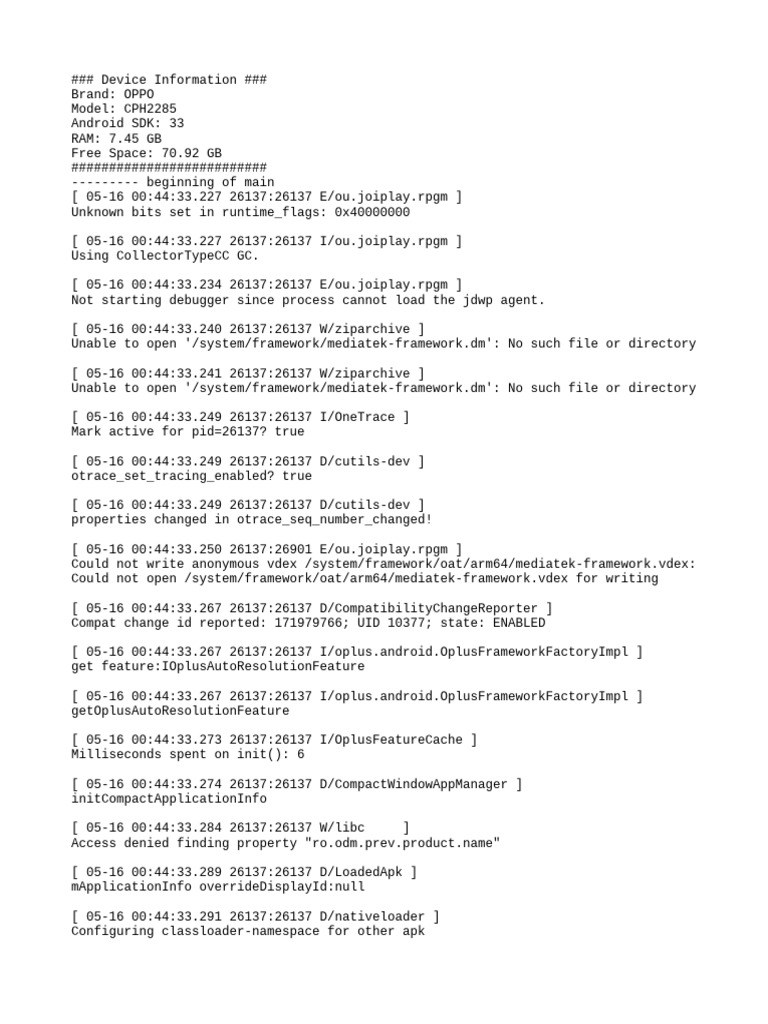 Log-2023_05_16_12_44 | PDF | Computing | Operating System Technology