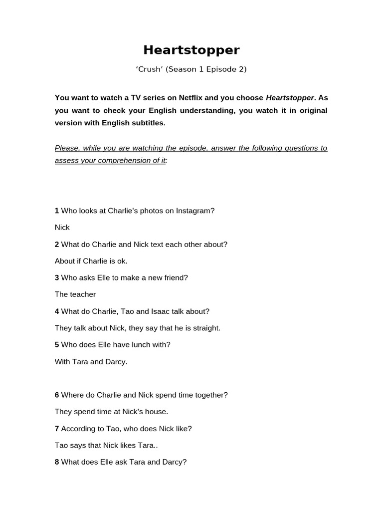 Heart Stoppers 1 e 2 | PDF