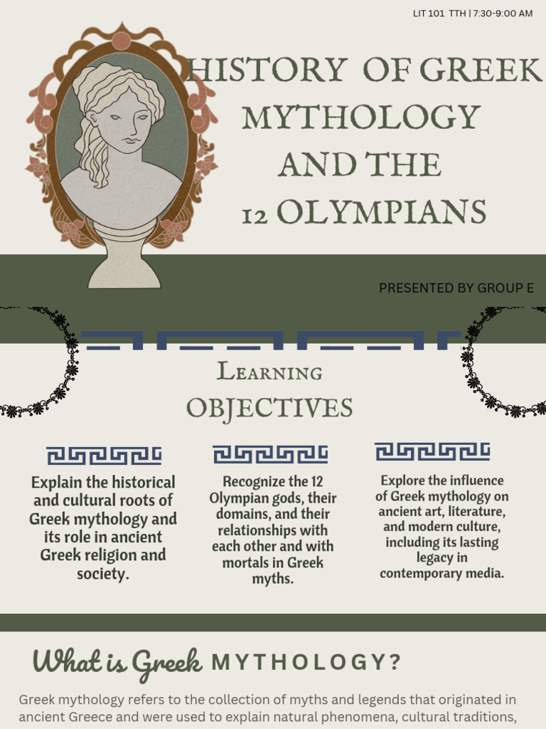 Lit 101 History of Greek Mythology The 12 Olympians Group e | PDF ...