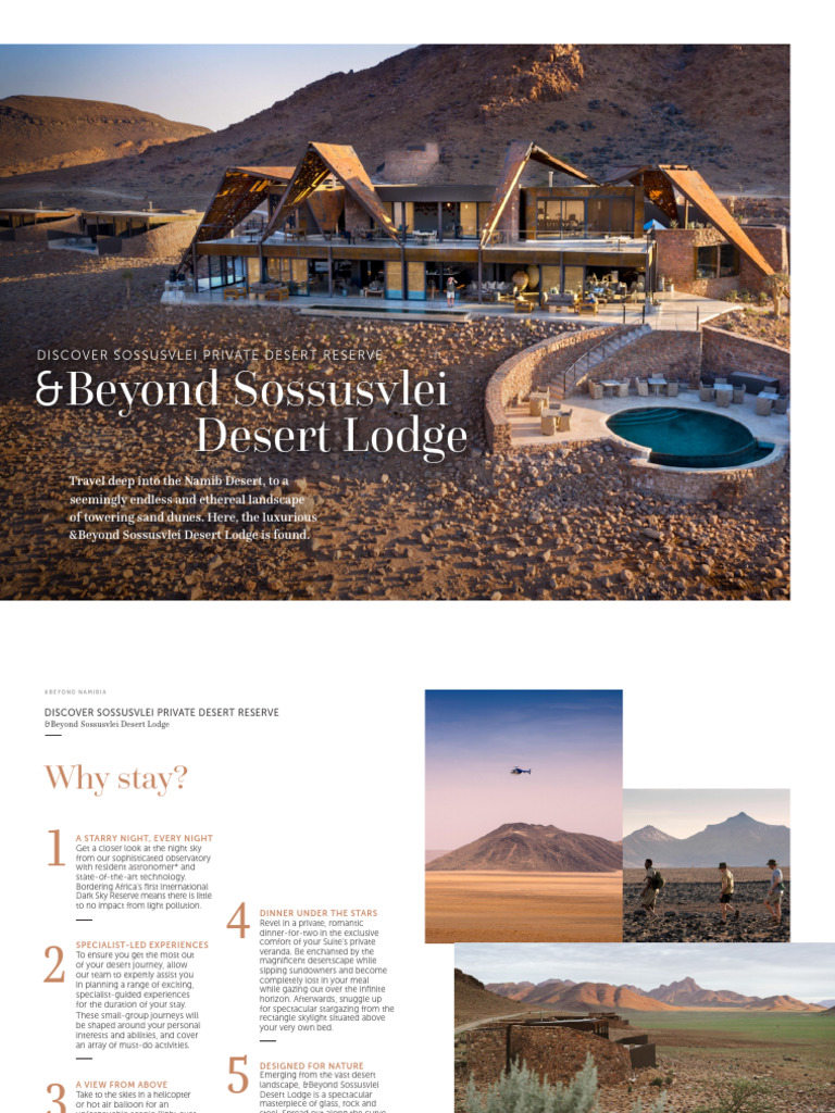 Lodge Brochure Sossusvlei Desert Lodge | PDF | Desert