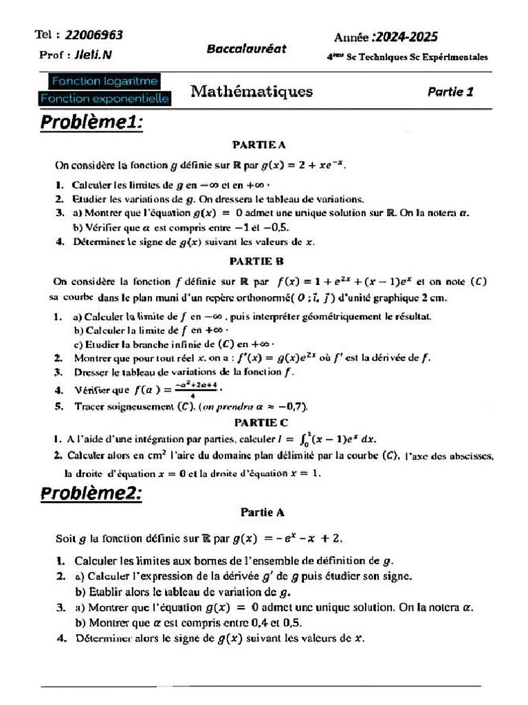 Fonction LN Expo MR Diop | PDF