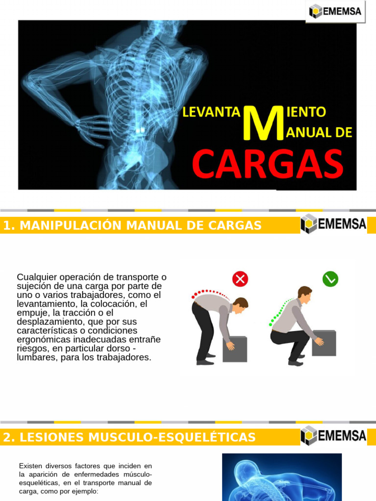 Manipulación Manual de Cargas Actualizado. | PDF