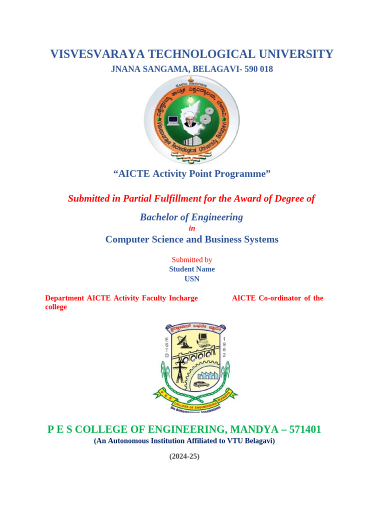 AICTE Activity Point - Report Format | PDF