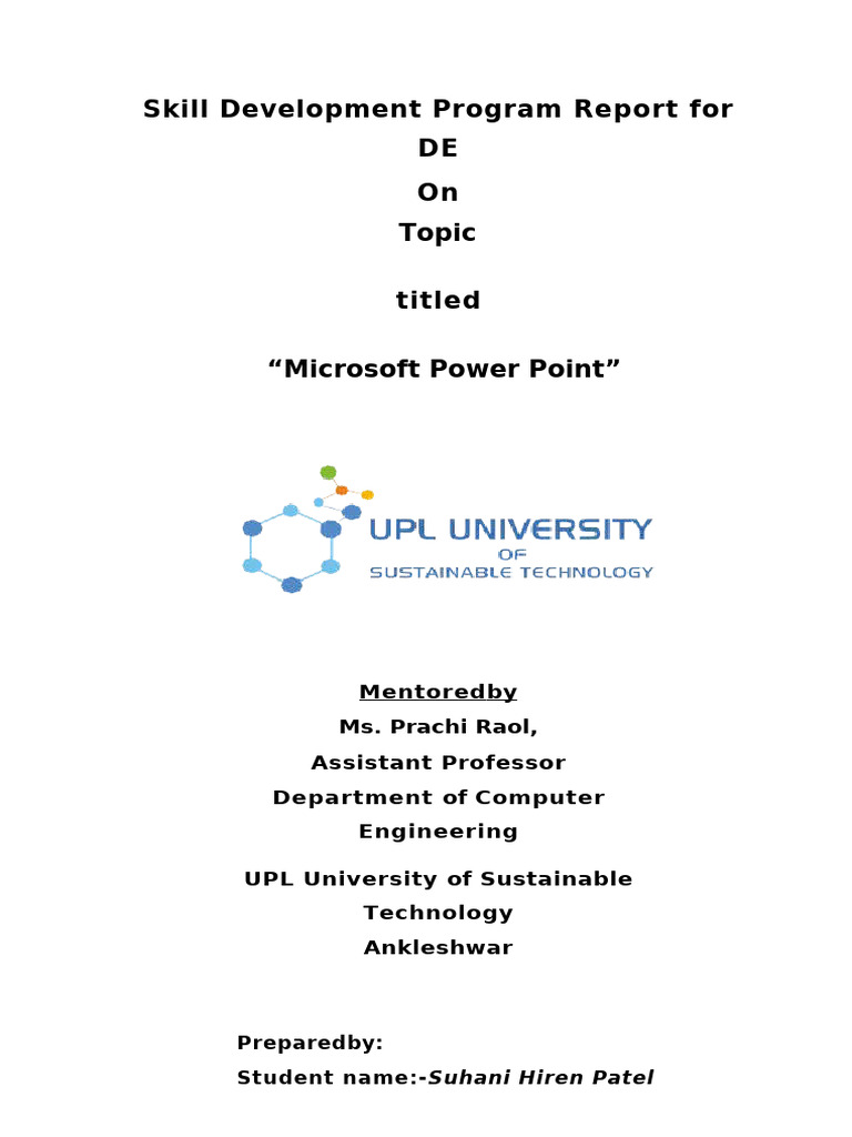 INTERNSHIP REPORT - DE Suhani 230101103069 | PDF | Microsoft Power ...