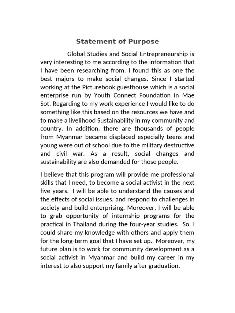 Char Lay_Statement of Purpose | PDF