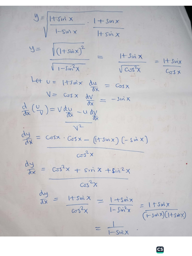 Mathematical Solution Involving Trigonometry and Calculus | PDF
