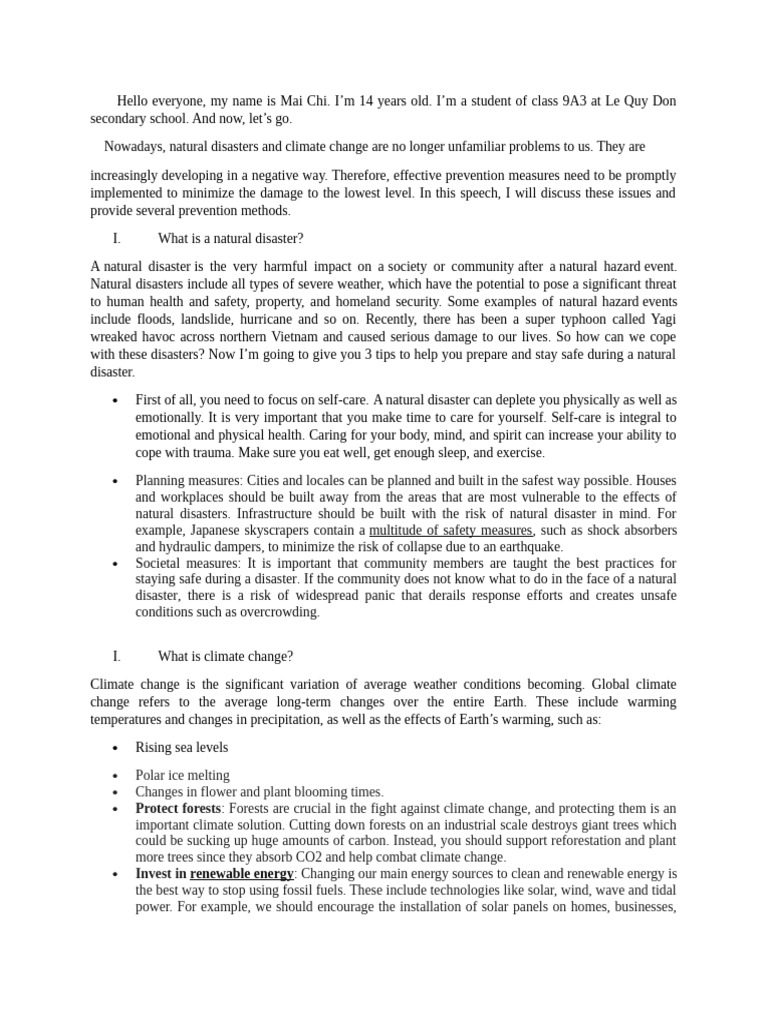 Natural Disasters & Climate Change | PDF | Climate Change | Climate ...