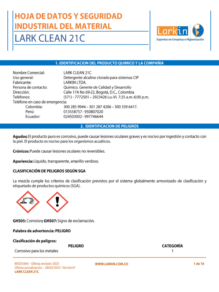 FHS Lark Clean 21C | PDF