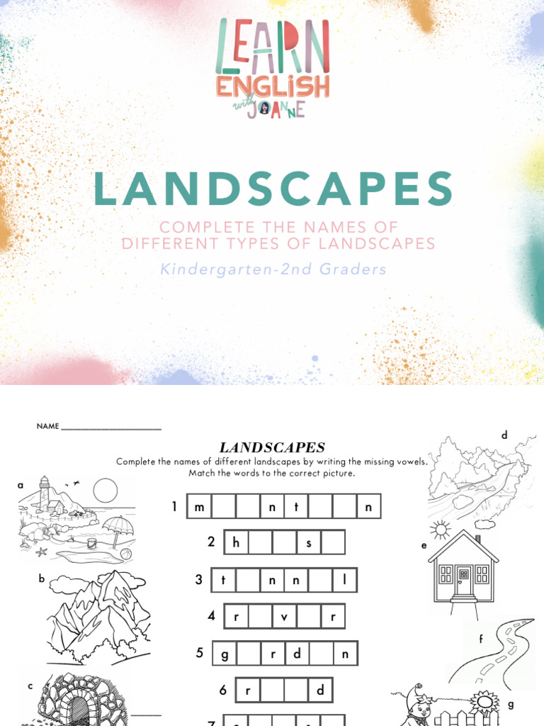 Fill in the Vowels: Landscape Names | PDF