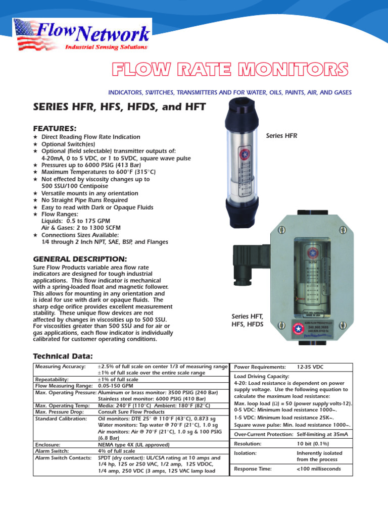 HFR -HFS-HFDS-HFT Series-FN rotametro horizontal | PDF | Flow ...