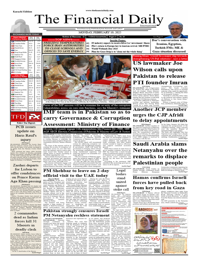 The Financial Daily Monday 10 February 2025 | PDF | Pakistan | United ...