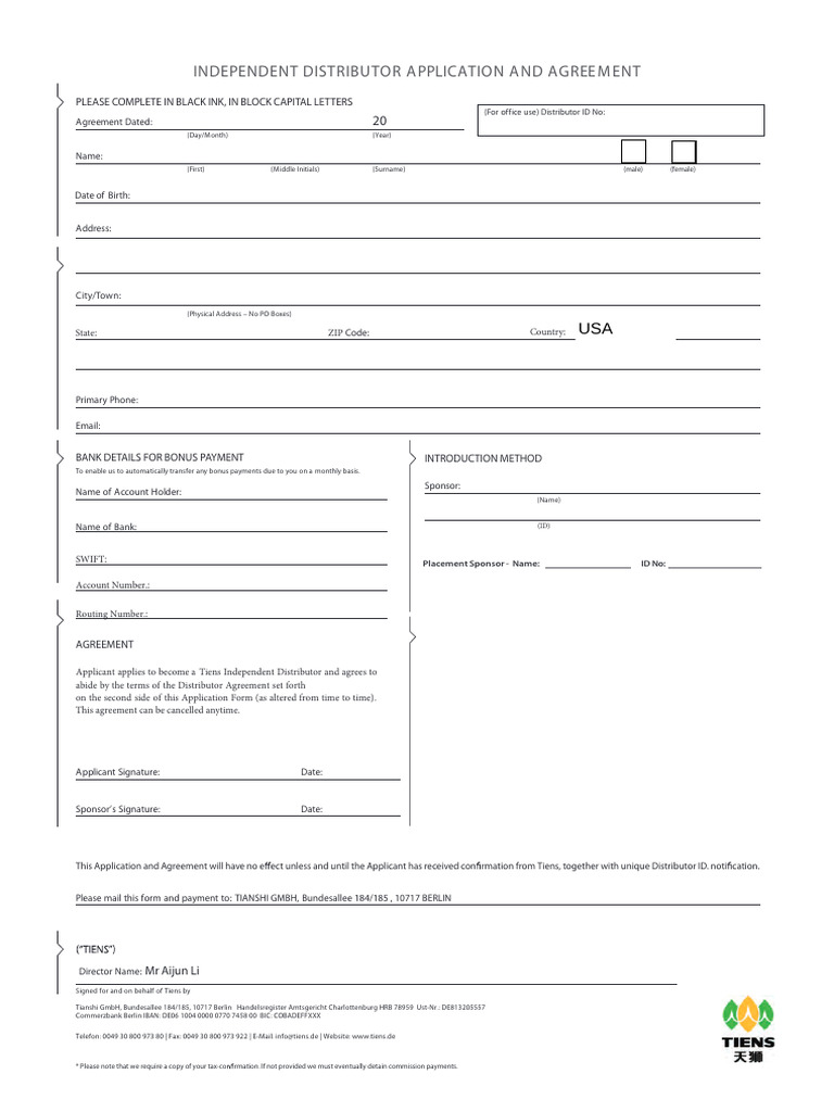 Application Form - Placementsponsor2015.pdf - Tiens-Application-Form ...