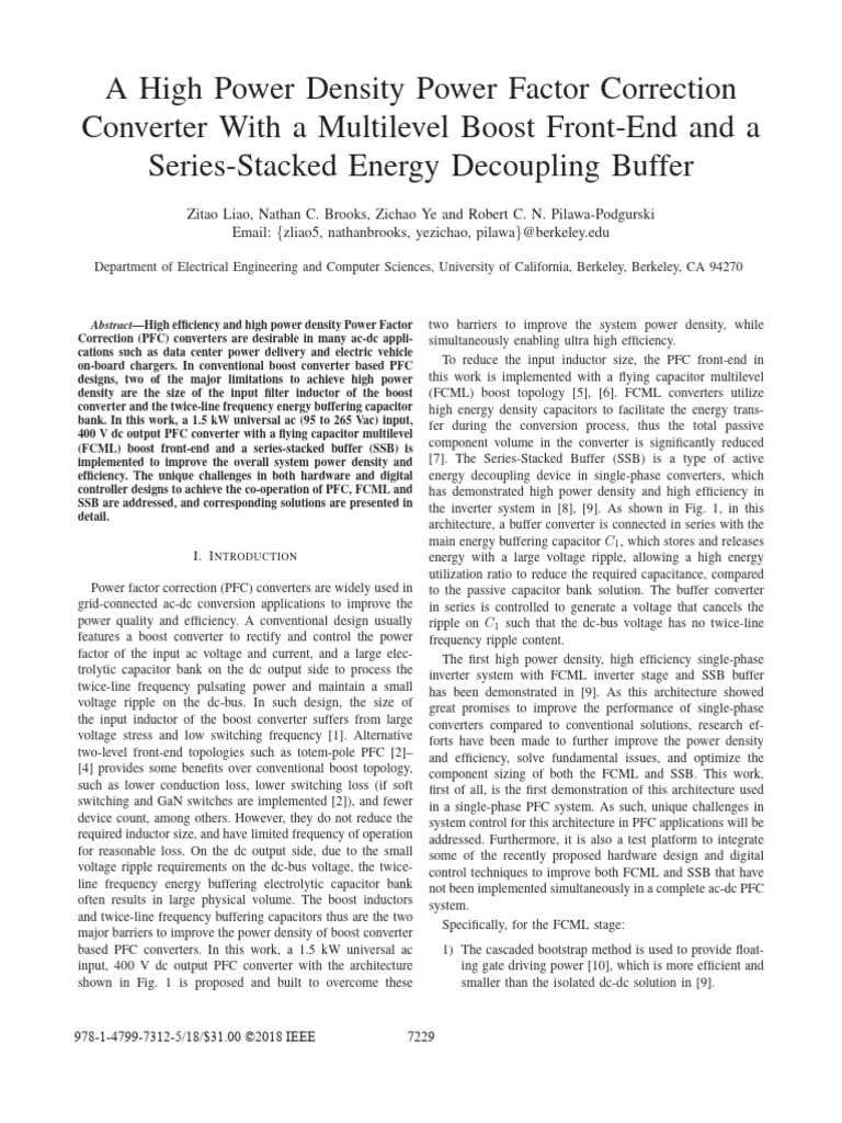 A High Power Density Power Factor Correction Converter With A ...