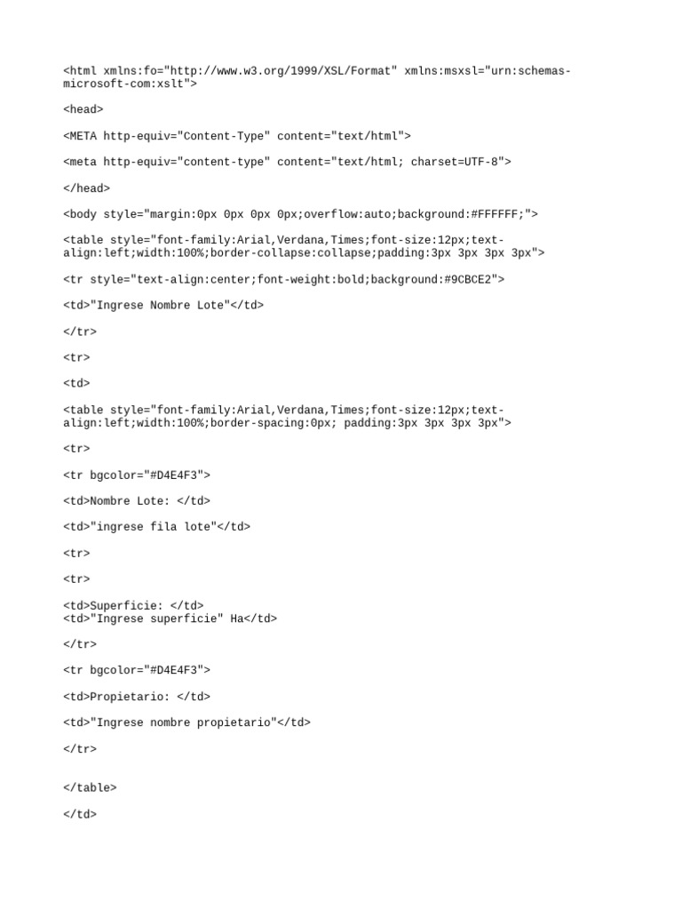 Lote Information Form Template | PDF