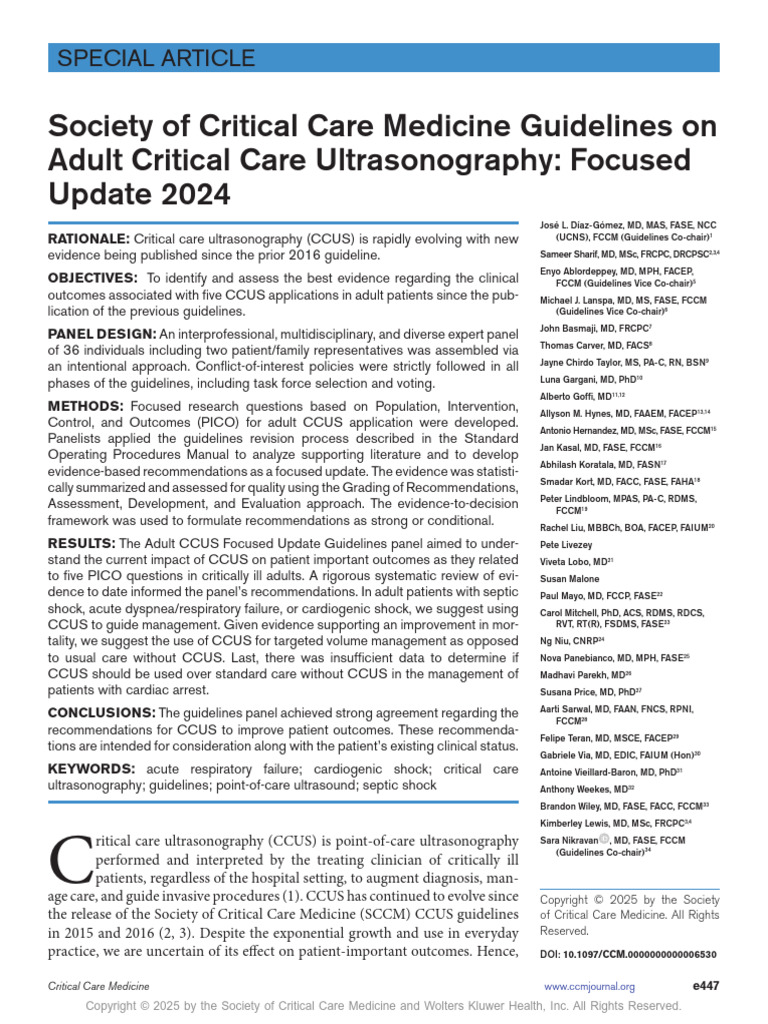 Society of Critical Care Medicine Guidelines On.18 | PDF | Sepsis ...