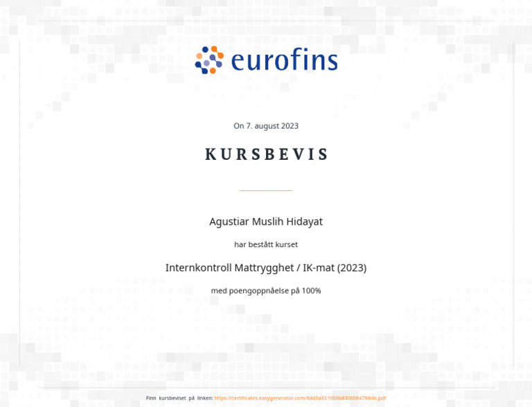 Kursbevis IK | PDF