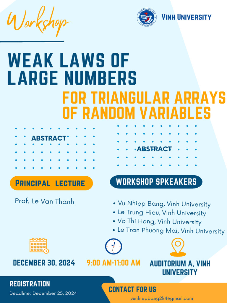 Workshop on Weak Laws of Large Numbers | PDF