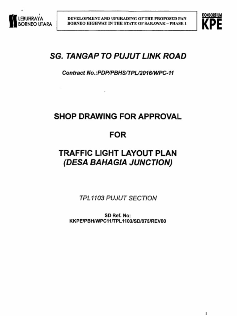 Shop Drawing For Traffic Light Layout Plan (Desa Bahagia Junction) | PDF