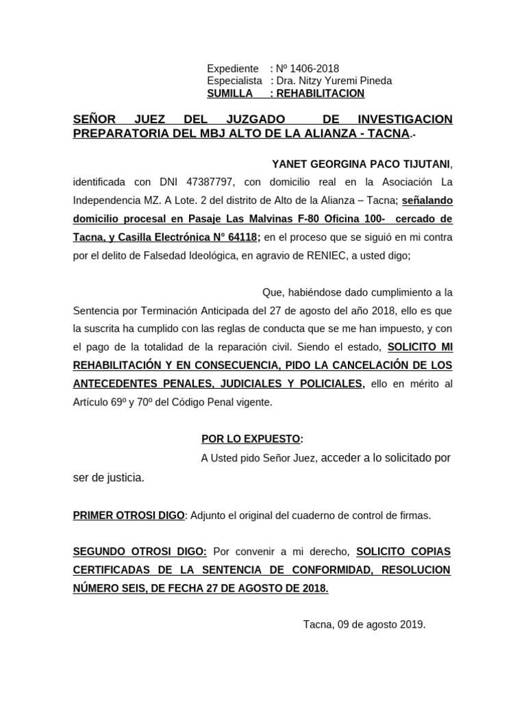 YANET PACO-REHABILITACION Actual | PDF