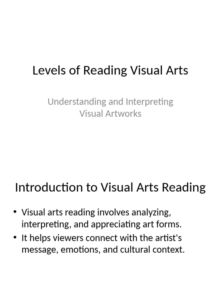 Levels of Reading Visual Arts | PDF