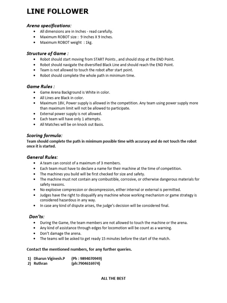 Updated - Line Follower Final Rules | PDF