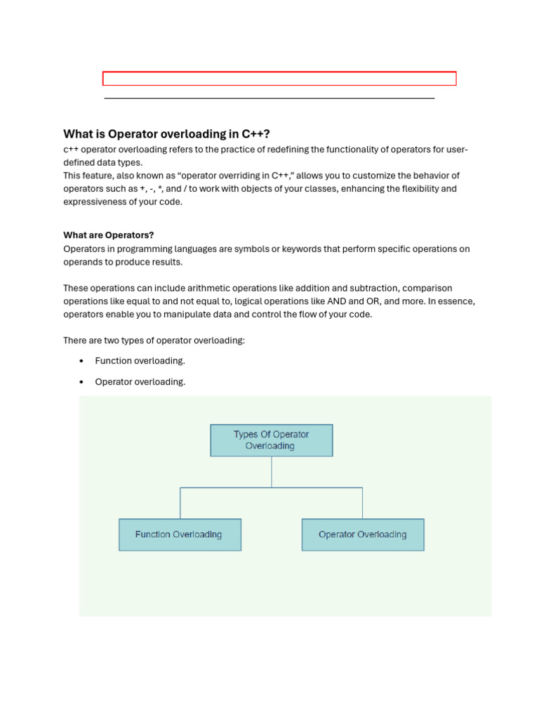Lab7March Manual OPerator Overloading | PDF | C++ | Parameter (Computer Programming)