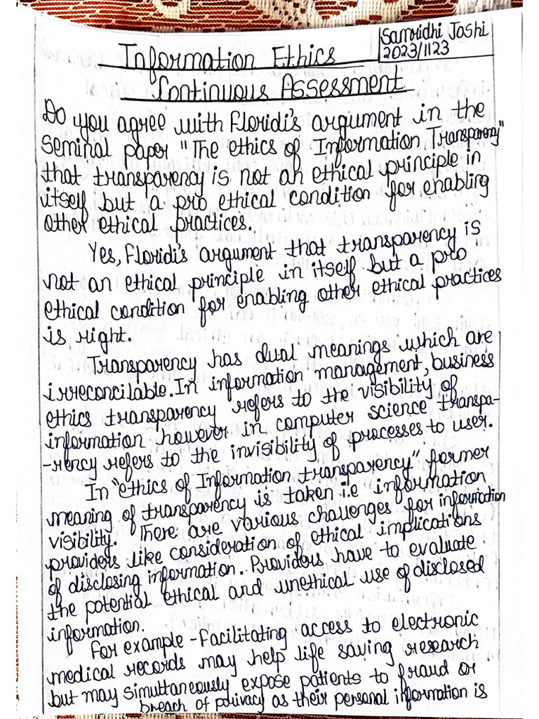 DSE Informational Ethics CA4 | PDF