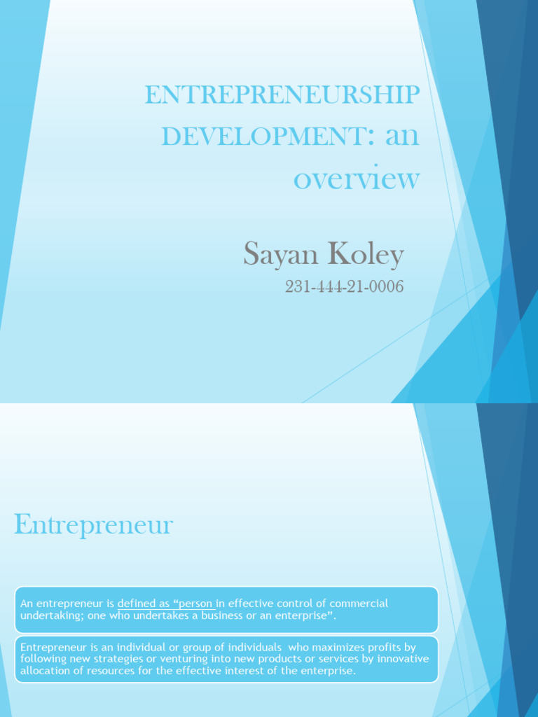Entrepreneurship Development | PDF