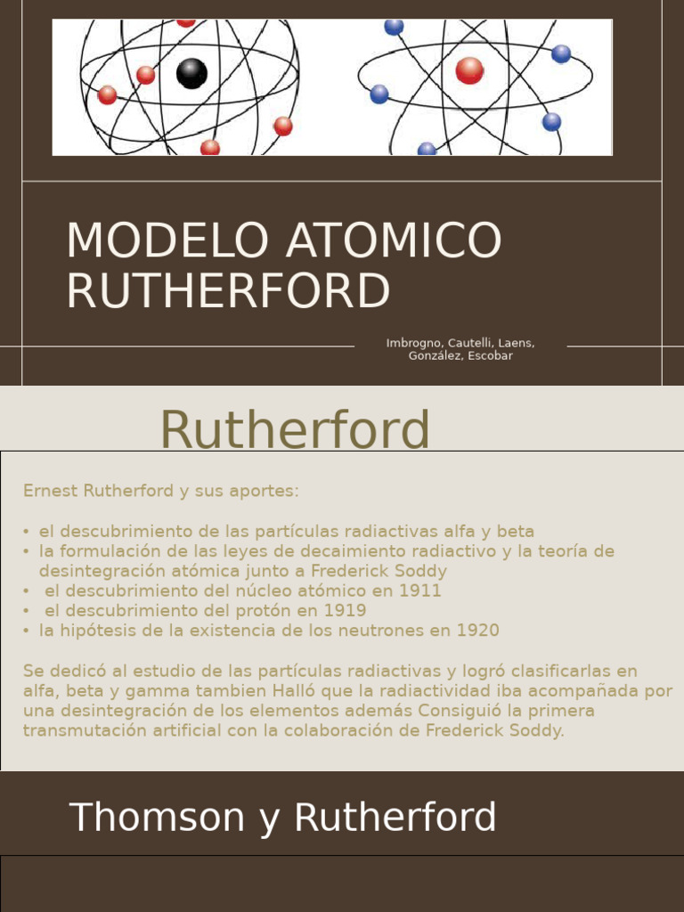 MODELO ATOMICO RUTHERFORD | PDF | Núcleo atómico | Átomos