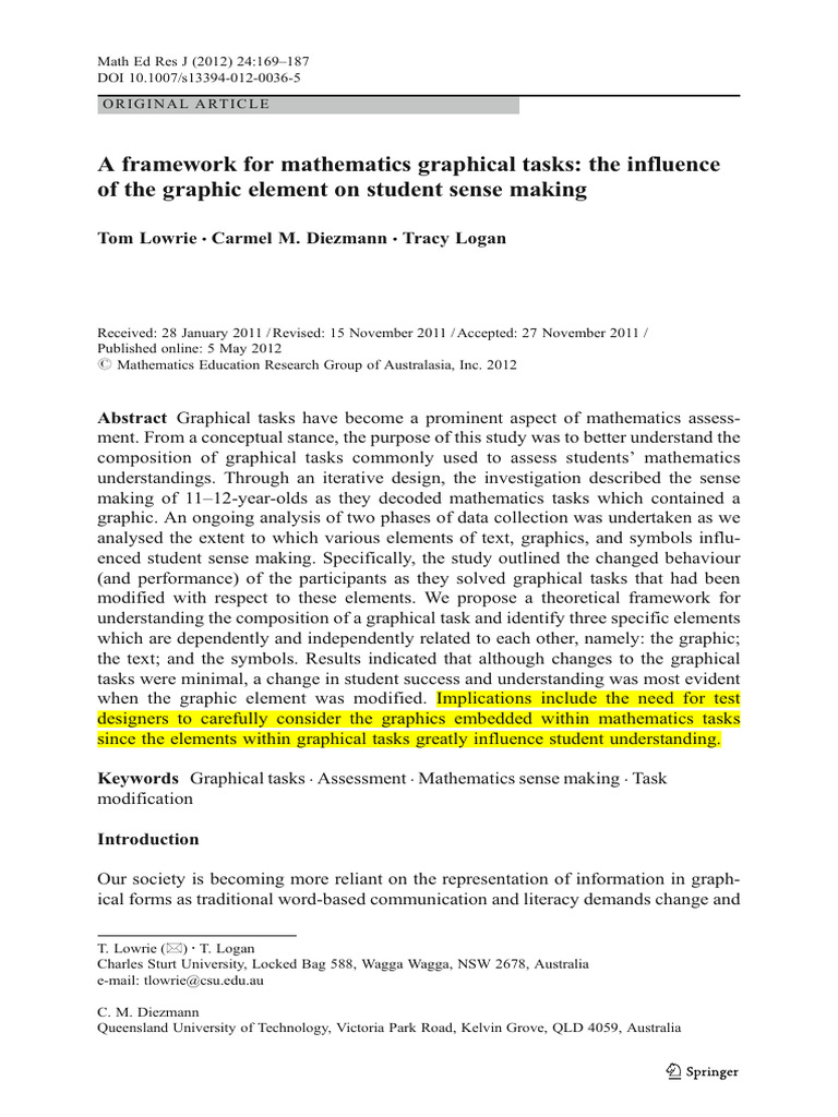 A framework for mathematics graphical tasks | PDF | Effect Size ...