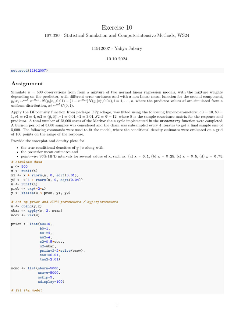 ex10 | PDF | Regression Analysis | Dependent And Independent Variables