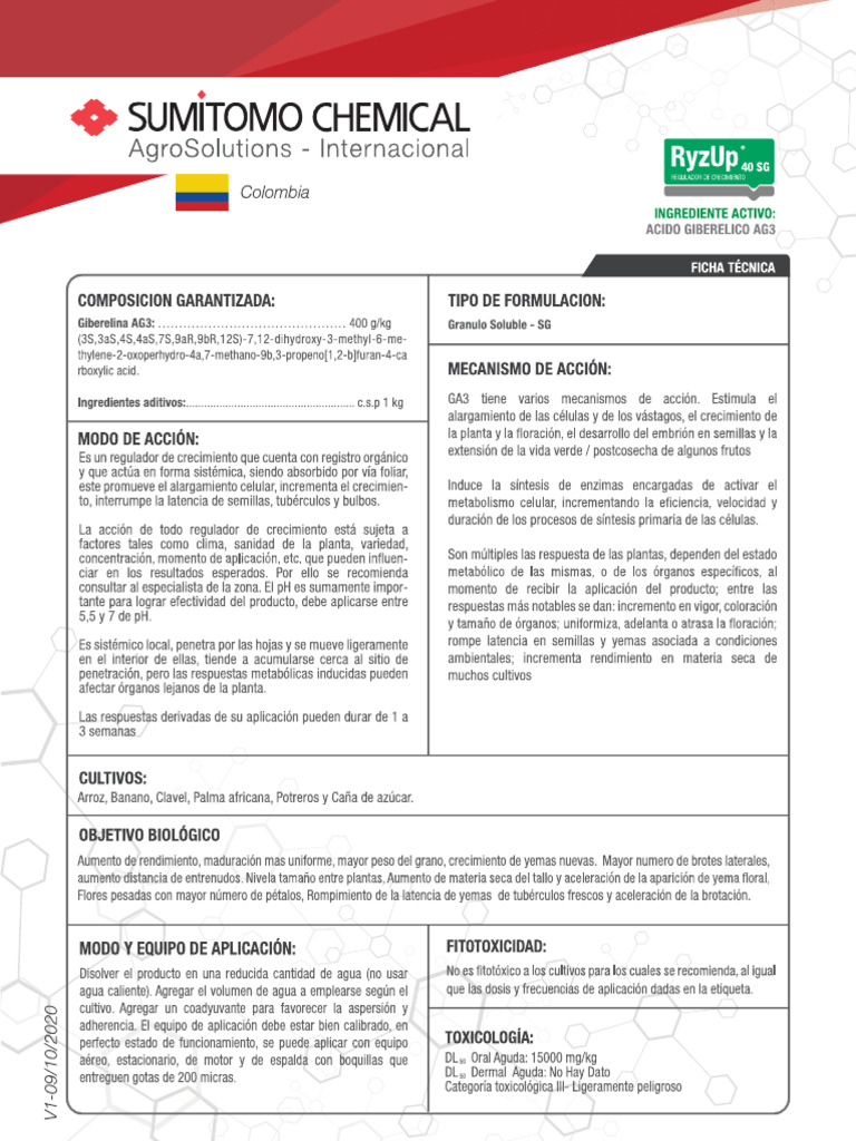 FichaTecnica RyzUp-40-SG Colombia1 | PDF