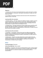 Weather Characteristics Lesson Plan 4th Grade | PDF | Weather | Humidity