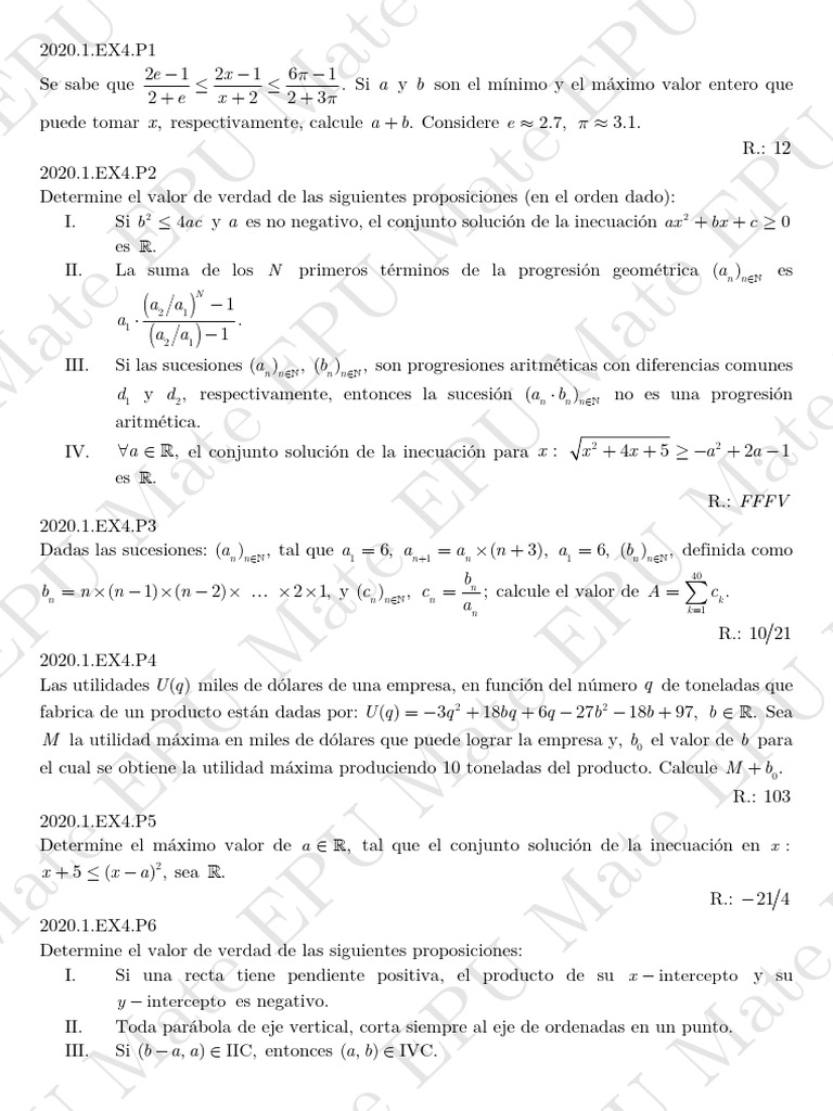 2020 1 Ex4 V1 | PDF | Excedente económico | Geometría Elemental