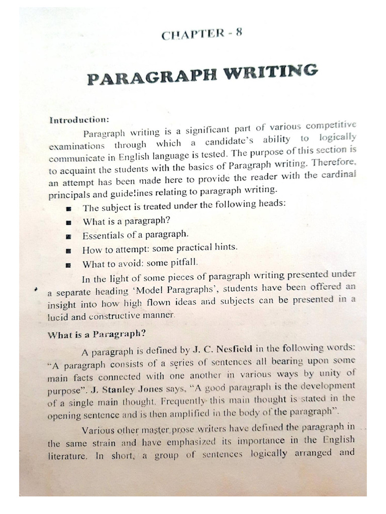 Paragraph Writing | PDF